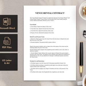 Comprehensive Venue Rental Contract Template - Perfect for Event ...