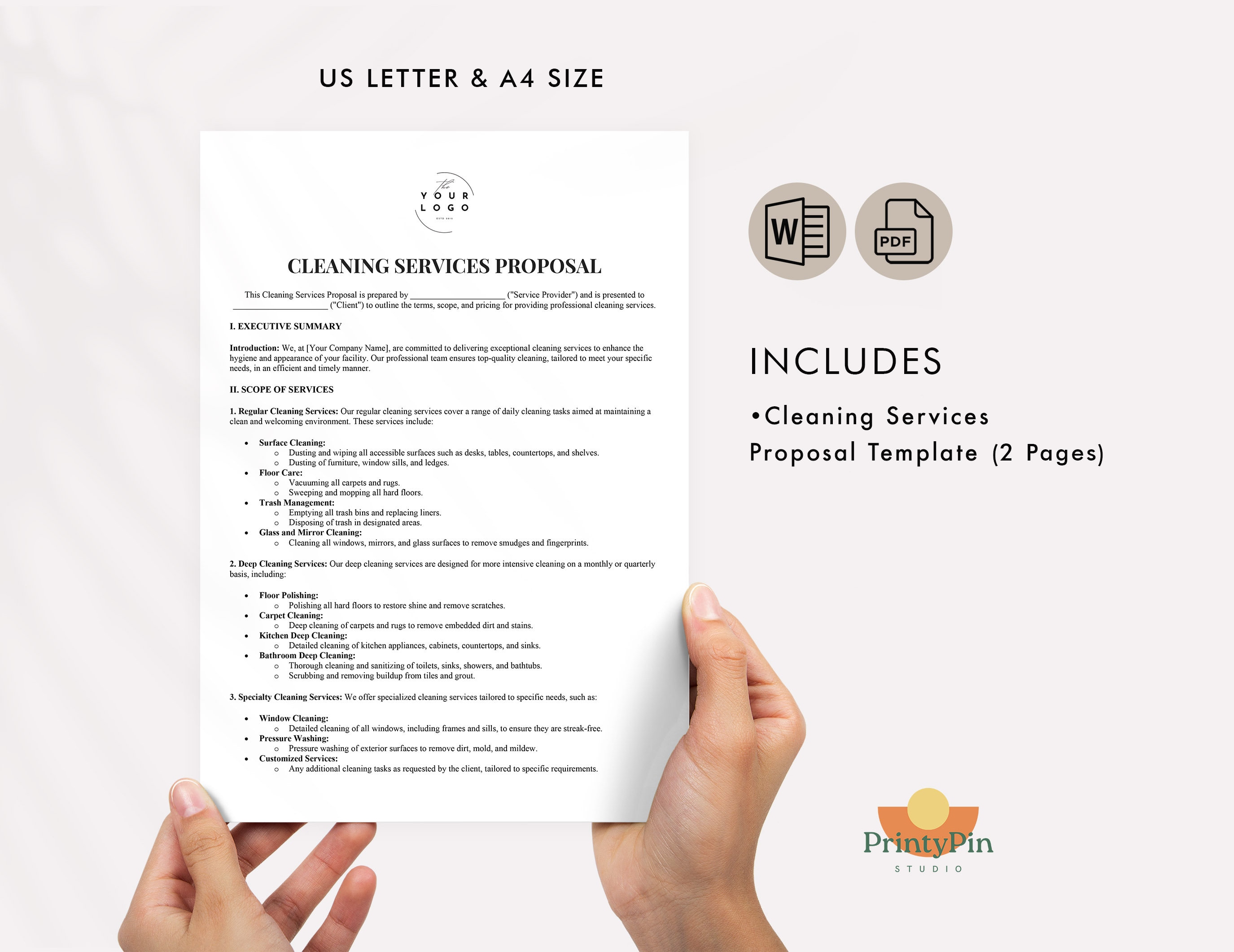 Cleaning Proposal Template - Professional Cleaning Business Proposal ...