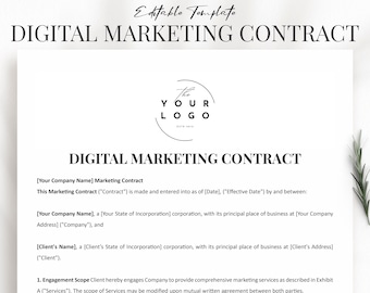 Digital Marketing Contract Template | Boost Your Business With Professional Marketing Services ...