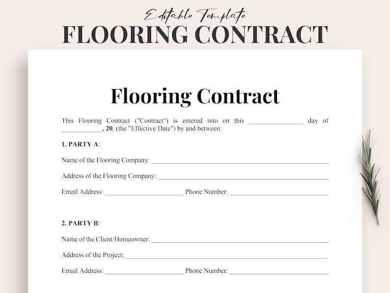 Flooring Contract Template for Flooring Companies and Homeowners ...