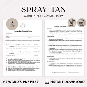 Spray Tan Consent Form Template - Customizable Tanning Salon Form ...