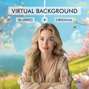 Spring Zoom Backgrounds - Digital Download, Floral Virtual Backgrounds ...