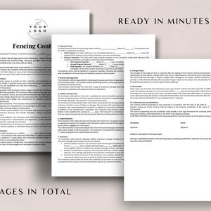 Fencing Contract Template - Fence Contract - Professional Fencing ...