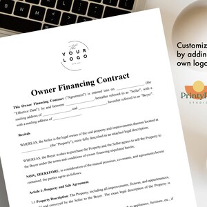 Customizable Owner Financing Contract Template PDF - Real Estate Sale ...