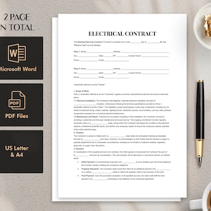 Electrical Contract Template Word - Professional Electrical Services ...
