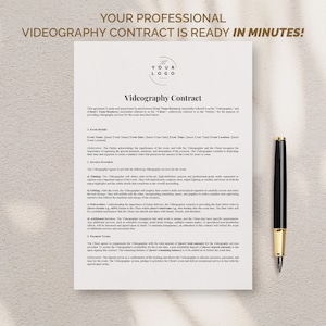 Professional Videography Contract Template | Fully Customizable | Event ...