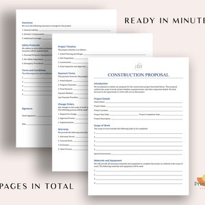 Editable Construction Proposal Template | Professional Construction ...