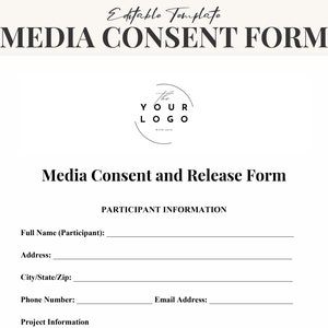 Media Consent Form Template - Detailed Release Agreement for ...