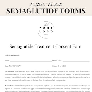 Semaglutide Treatment Consent Form Template, Aftercare Instructions ...