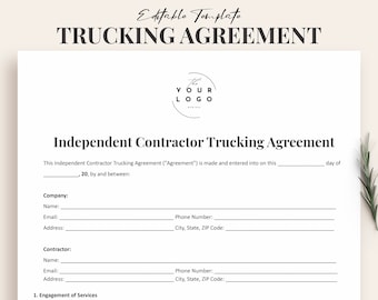 Truck Driver Contract - Etsy