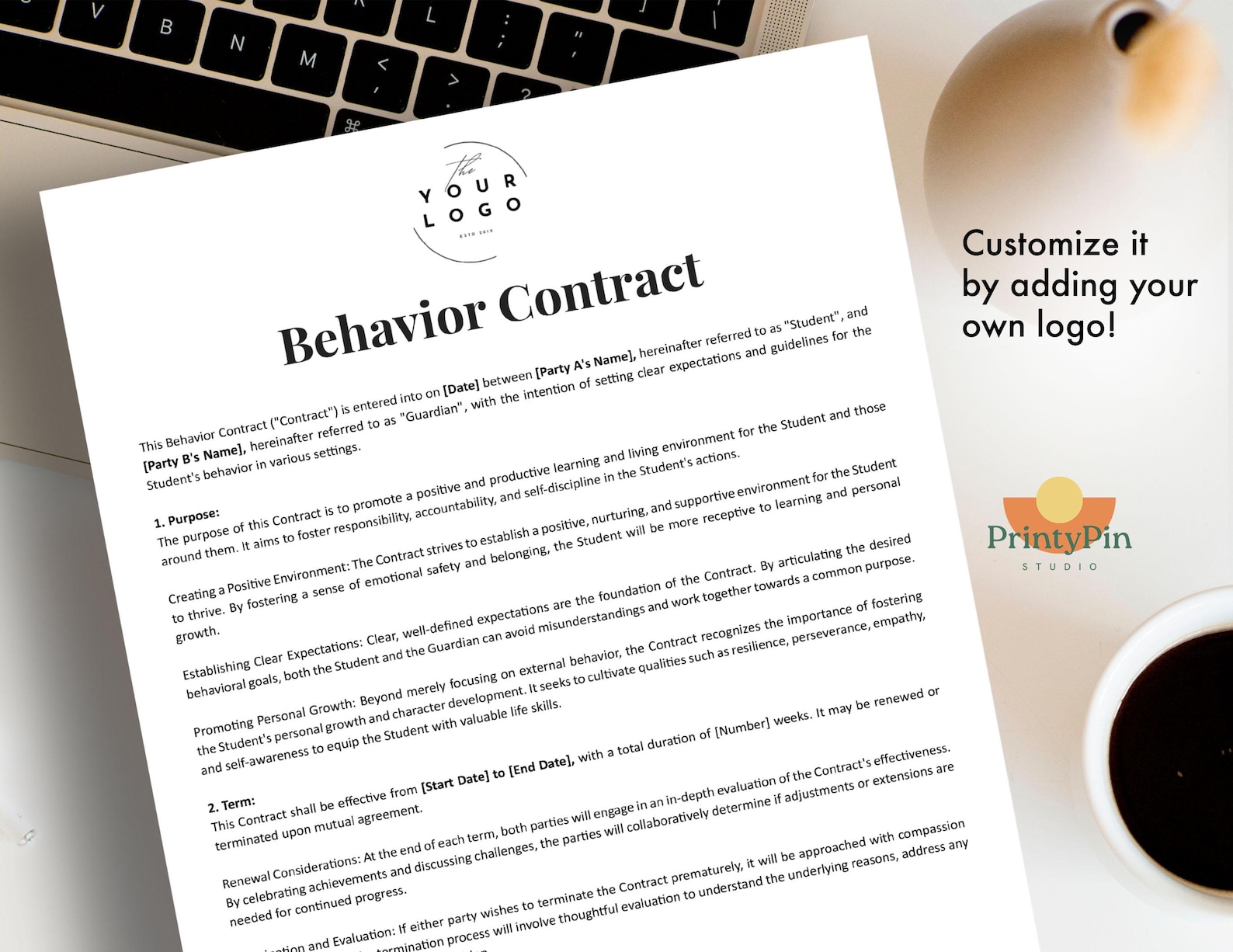 Behavior Contract Template for Students - Behavioral Contract PDF ...
