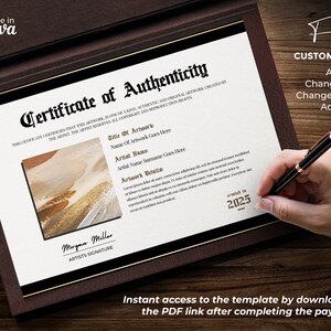 Certificate of Authenticity Template, Modern Authenticity Certificate ...