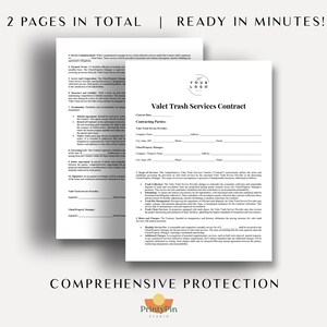 Valet Trash Services Contract Template | Editable & Printable Waste ...