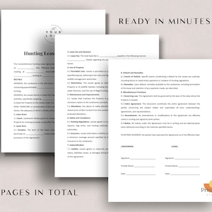 Hunting Land Lease Agreement Template - Customizable Contract for ...