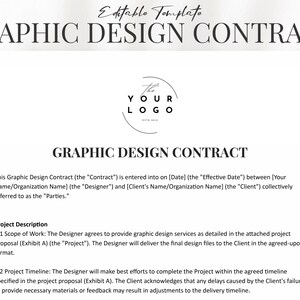 Professional Graphic Design Contract Template | Customizable Agreement ...