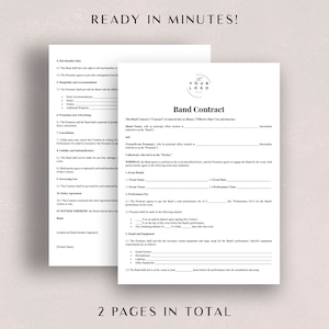 Professional Band Contract Template - Customizable Musicians Agreement ...