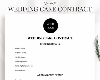 Editable Wedding Cake Contract Template,catering Agreement Form for ...