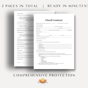 Customizable Floral Contract Template for Weddings & Events ...