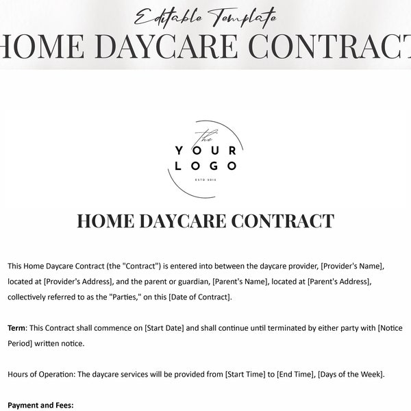 Home Daycare Forms - Etsy