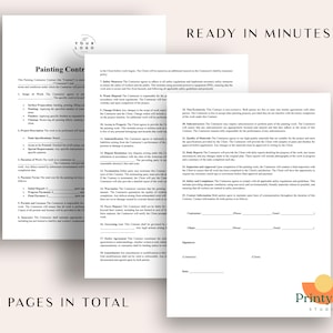 Painting Contractor Contract Template - Professional Painting Agreement ...