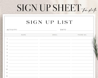 Editable Sign up Sheet. Sign up Sheet Template. Event Sign Up. Canva ...