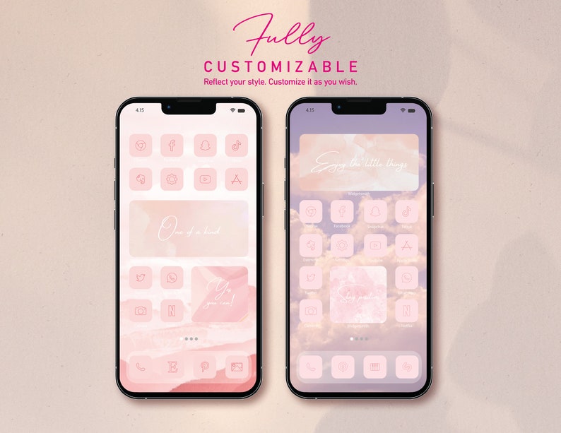 Pastel Pink Aesthetic Iphone App Icons Ios 14 & Ios 15 Light - Etsy