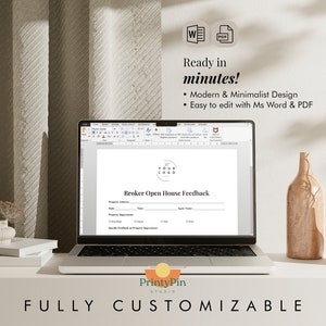 Broker Open Feedback Form, Real Estate Agent Open House Feedback Form ...