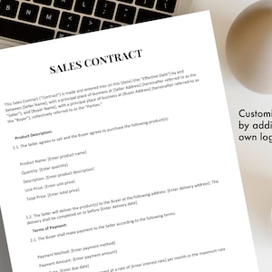 Sales Contract Template | Purchase Agreement | Sales of Goods Contract ...