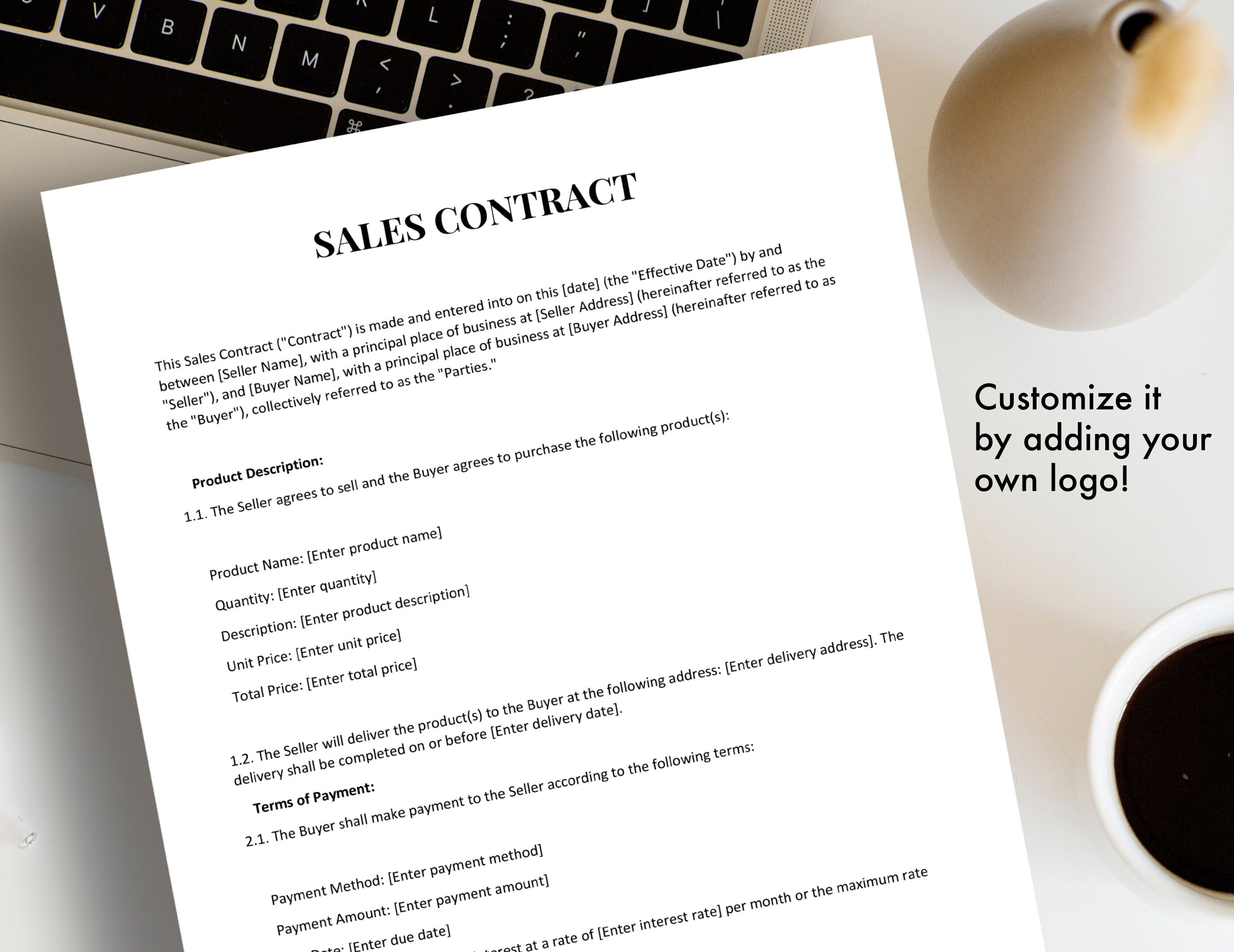 Sales Contract Template | Purchase Agreement | Sales of Goods Contract ...