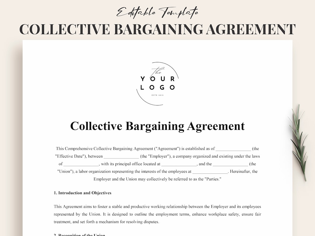 Ultimate Collective Bargaining Agreement Template - Customizable Union ...