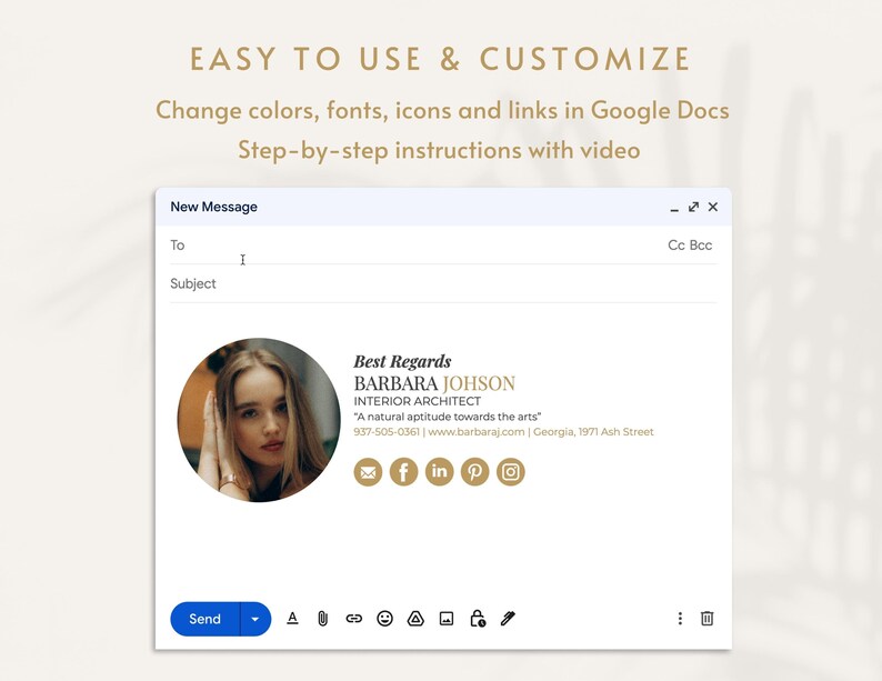 Gmail Email Signature Template Modern Gmail Signature - Etsy