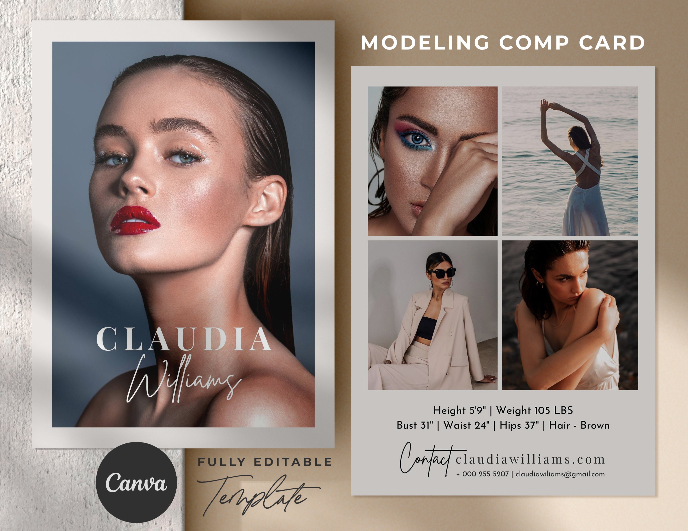 Female Model Comp Cards
