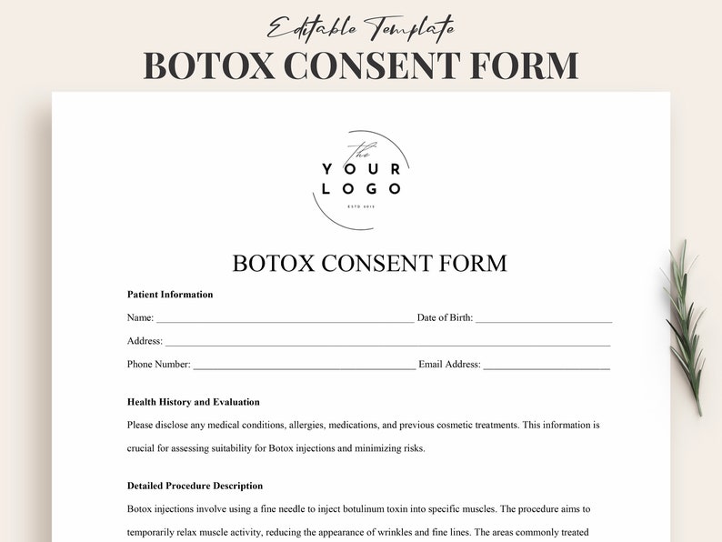 Botox Consent Form Template - Customizable Beauty Clinic Forms ...