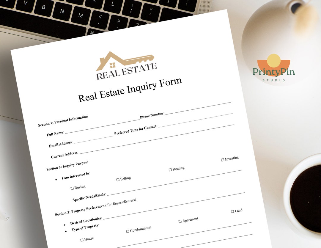 Real Estate Inquiry Form Template PDF - Printable&comprehensive Buyer ...