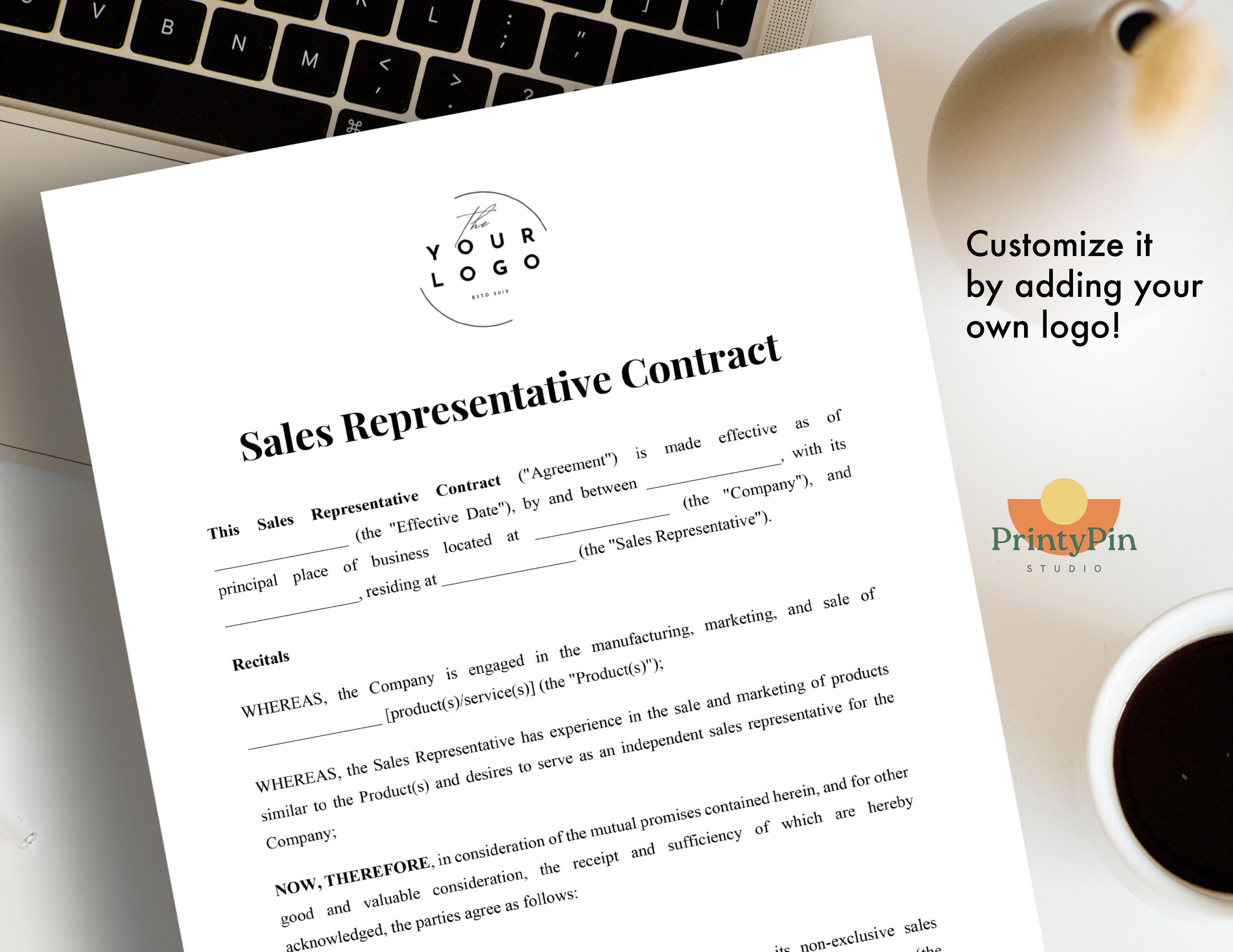 Sales Representative Contract Template - Customizable Sales Commission ...