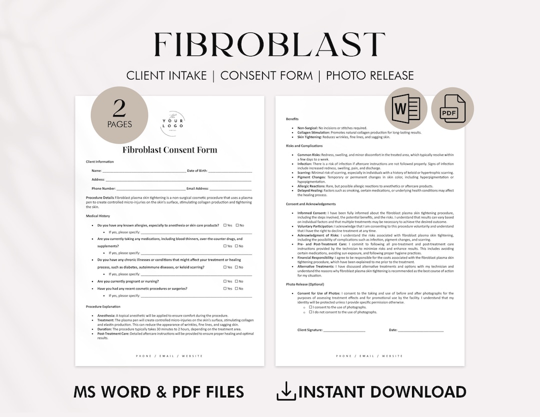Fibroblast Consent Form PDF, Plasma Fibroblast Consent Form ...