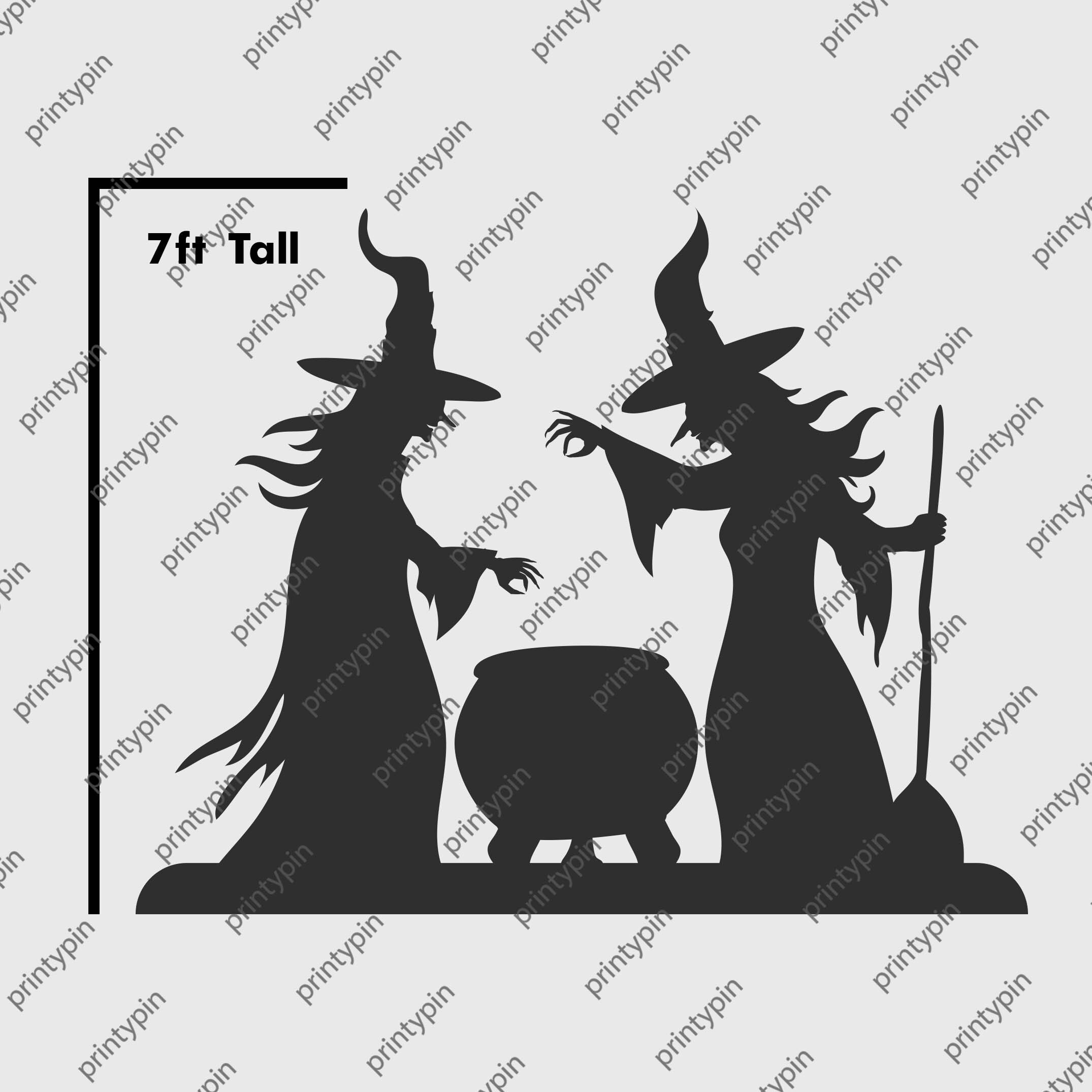 DIY Halloween Decor - 6ft Witches Template - Outdoor Witch Silhouette ...