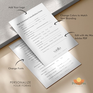 Professional Hair Extension Consultation Form Template - Hair Extension ...