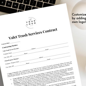 Valet Trash Services Contract Template | Editable & Printable Waste ...