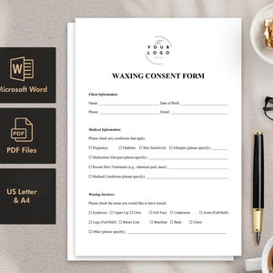 Printable Waxing Consent Form Template Word & PDF | Fully Customizable ...