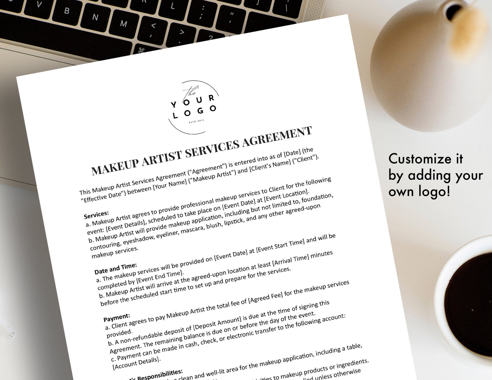 Professional Makeup Artist Contract Template Legal Agreement - Etsy