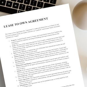 Lease to Own Agreement, Lease to Own Contract PDF, Rent to Own ...