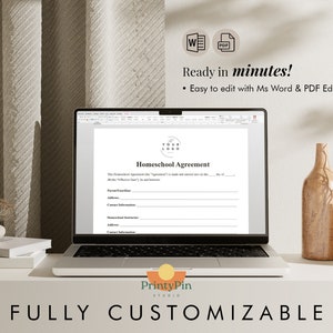 Customizable Homeschool Agreement Template - Editable Home Education ...