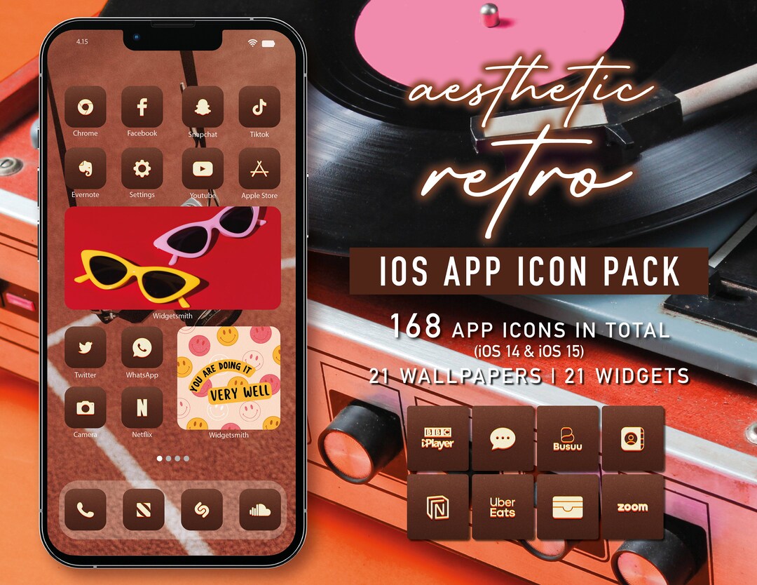 Retro App Icons | Indie iPhone Ios 14 App Icons, Ios 15 App Icons ...