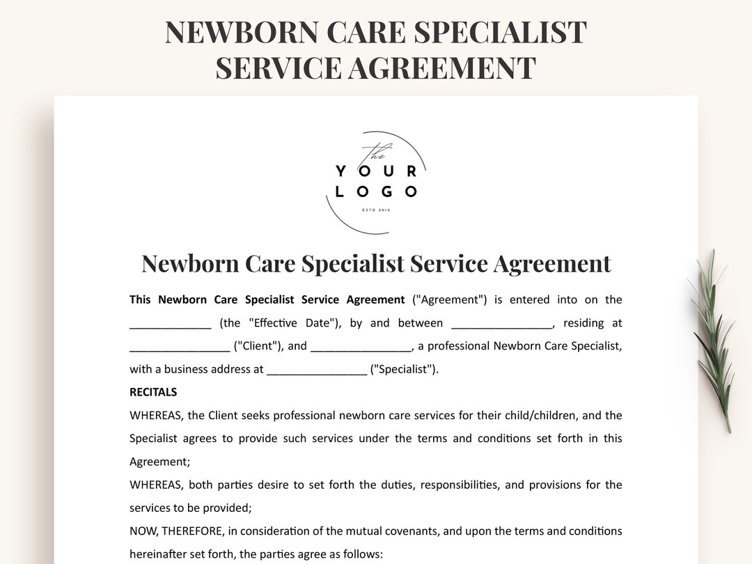 Newborn Care Specialist Agreement Template PDF & Word | Editable ...