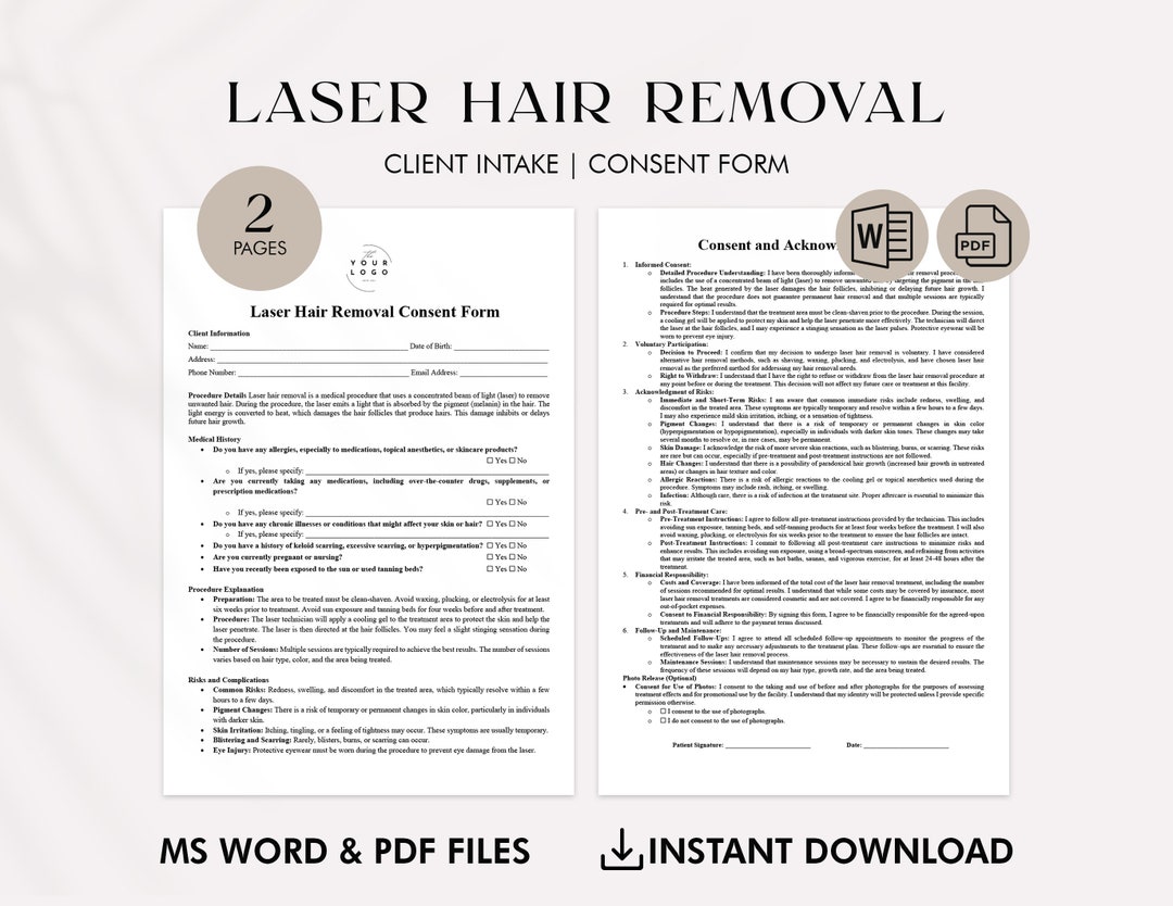 Laser Hair Removal Consent Form PDF, Consent for Laser Hair Removal ...