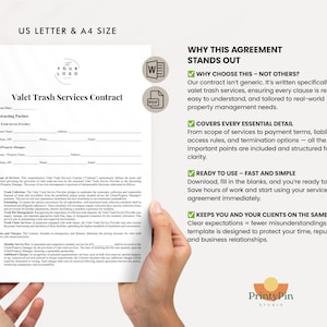 Valet Trash Services Contract Template | Editable & Printable Waste ...