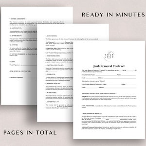 Junk Removal Contract Template Word - Professional Junk Removal Service ...