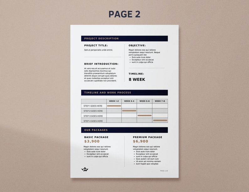 Project Proposal Template Canva MS Word Template Client - Etsy