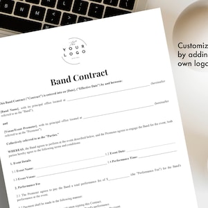 Professional Band Contract Template - Customizable Musicians Agreement ...